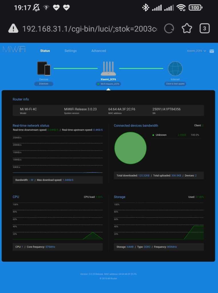 miwifi.com и 192.168.31.1 – вход в настройки роутера Xiaomi